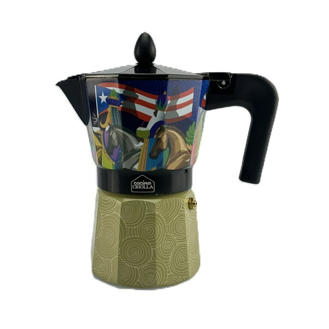 Cocina Criolla 6-Cups Christmas Coffee Maker Greca Puerto Rican Artists ...
