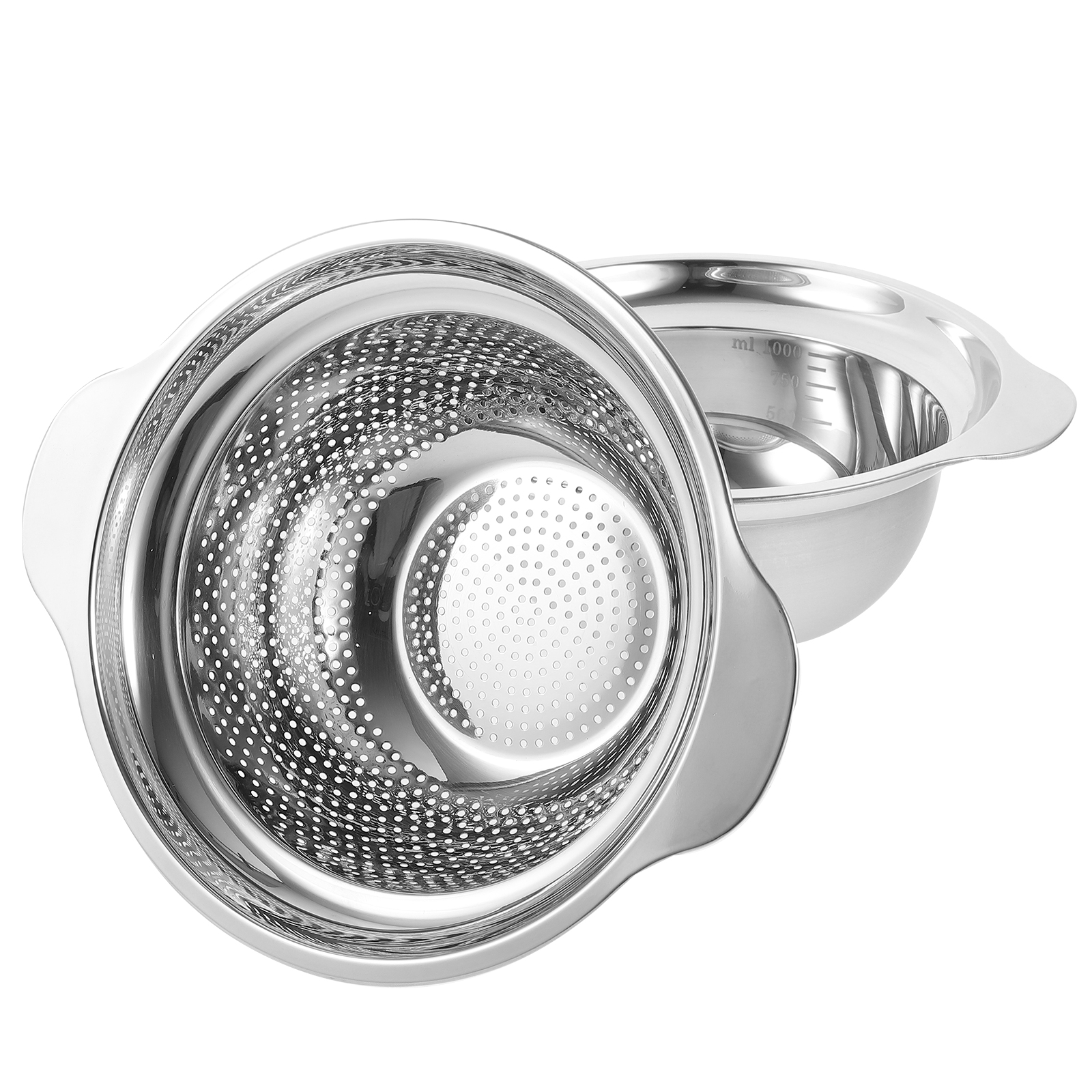 Cocina Stainless Steel Drain Basin Mixing Bowls Strainer Multipurpose ...