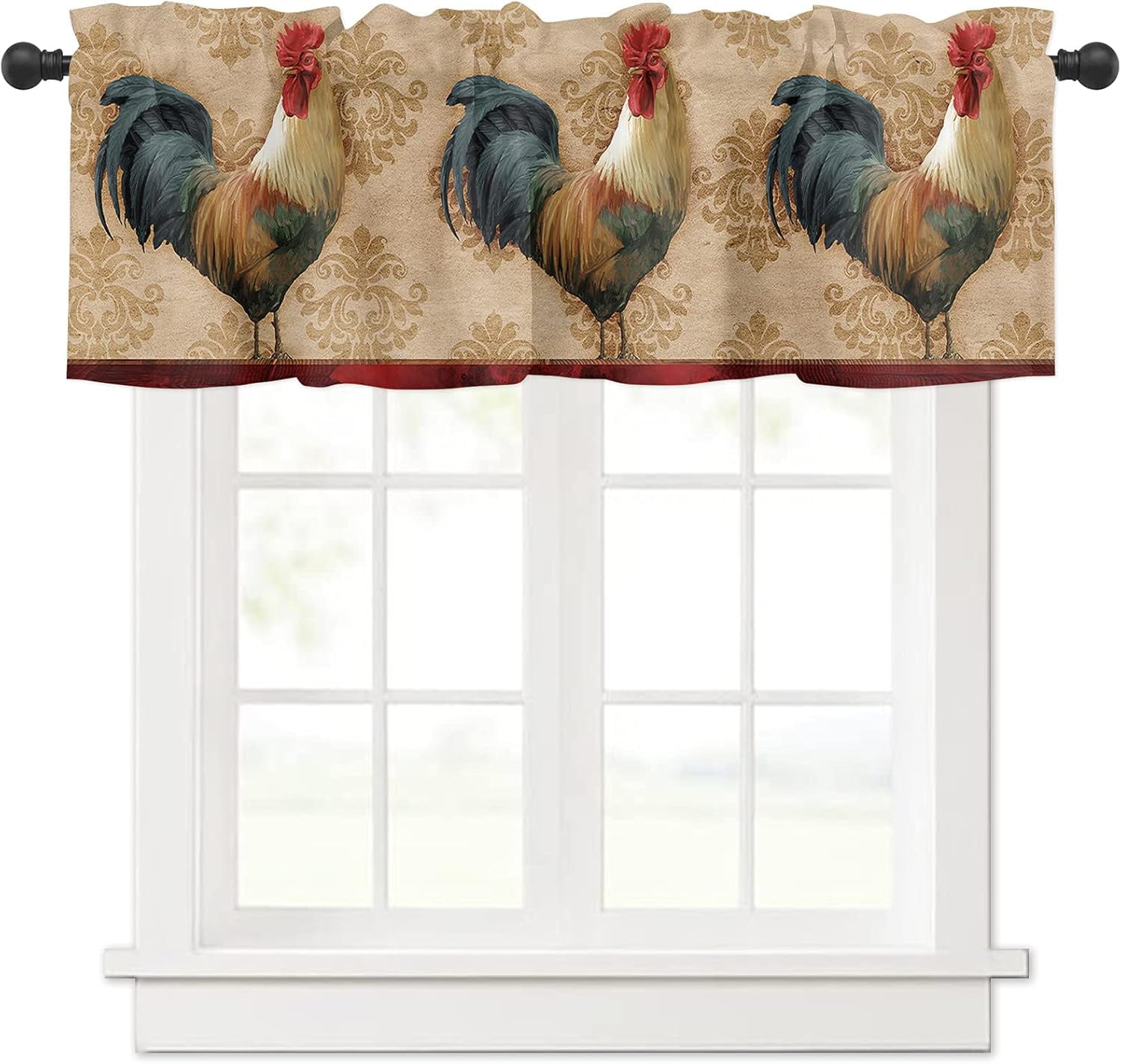 Cock Rooster Curtains for Bedroom Living Room Farm Animal Floral ...