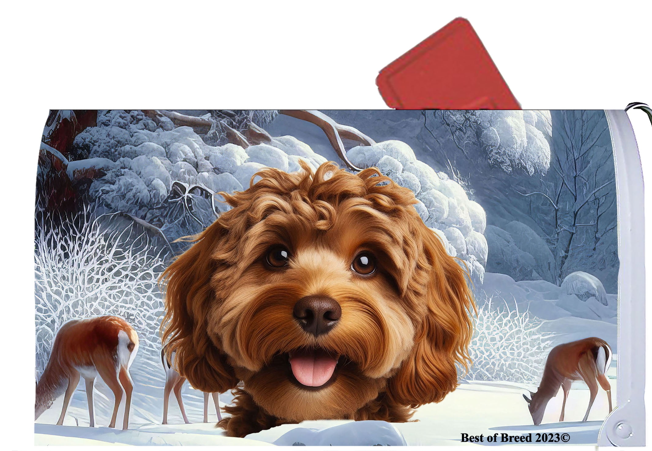 Cockapoo Chocolate - Best of Breed Winter Wonderland Dog Breed Mail Box ...