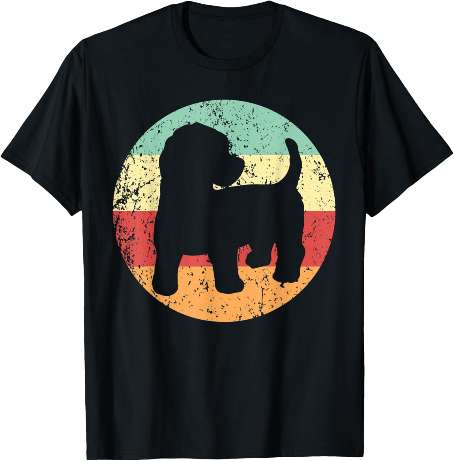 Cockapoo Dog Breed Silhouette Cool Retro 1970's Circle T-Shirt ...
