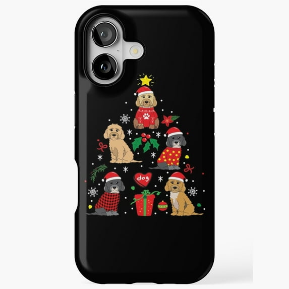 Cockapoo Dog Ornament Festive Holiday Tree Art Phone Case 17 through 11 ...