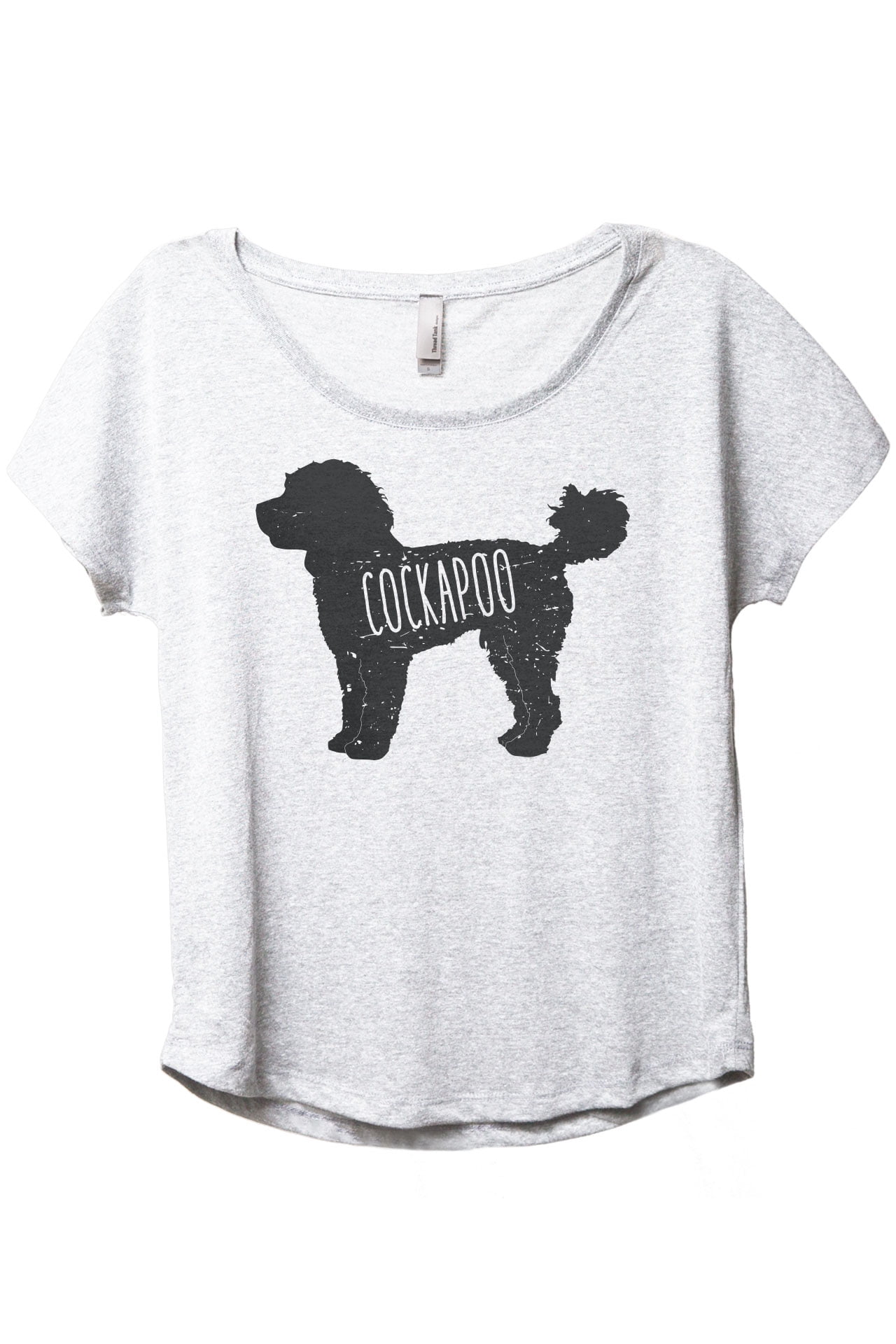 Cockapoo Dog Silhouette Women's Fashion Slouchy Dolman T-Shirt Tee ...