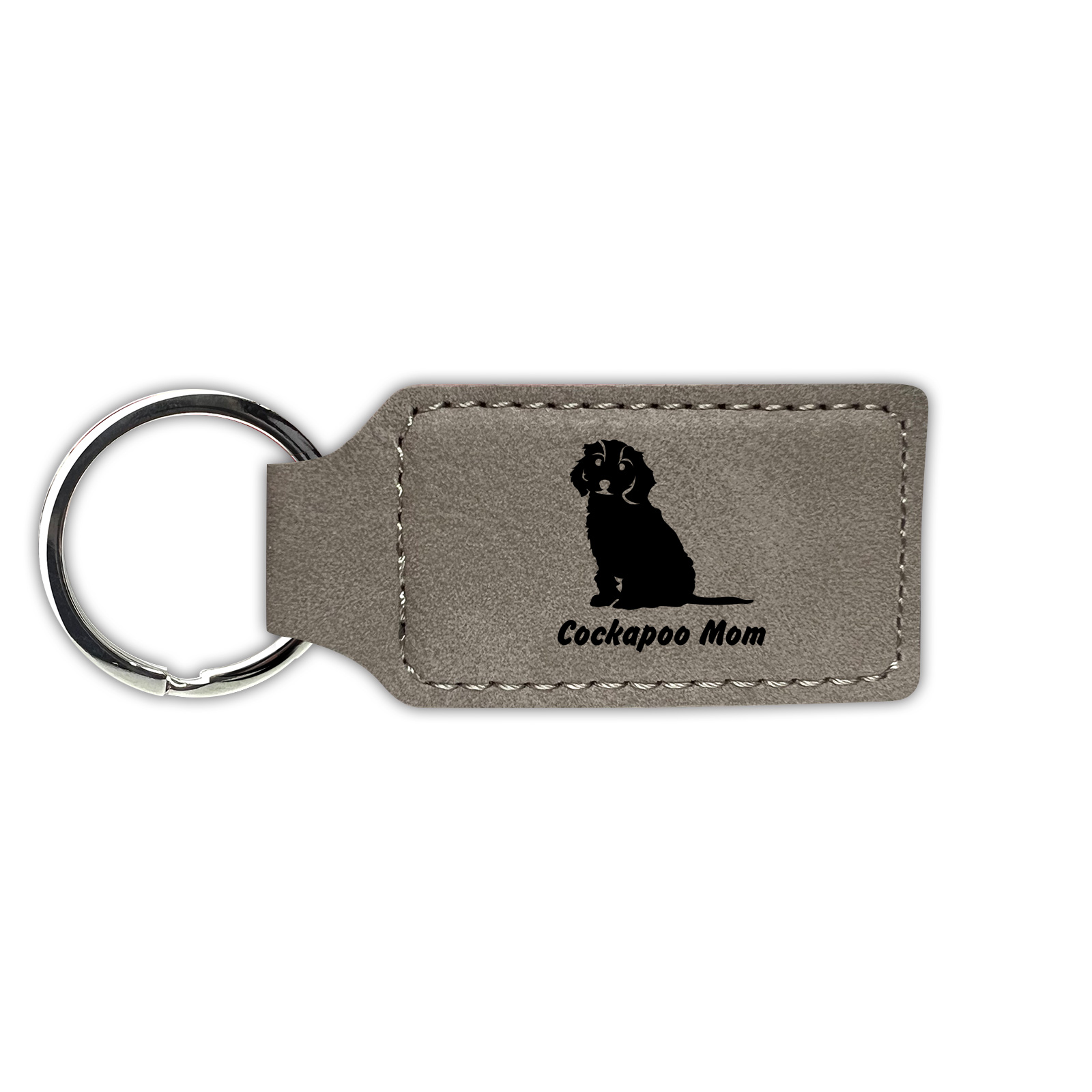 Cockapoo Mom Keychain Leatherette Rectangle - Laser Engraved - Many ...