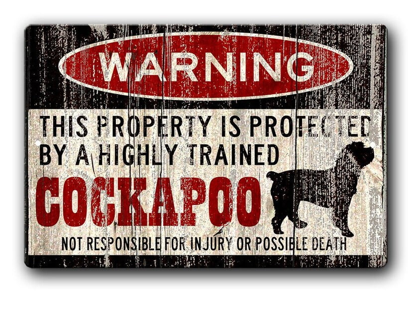 Cockapoo Sign,Funny Metal Signs,Dog warning Sign,Funny Dog sign ...