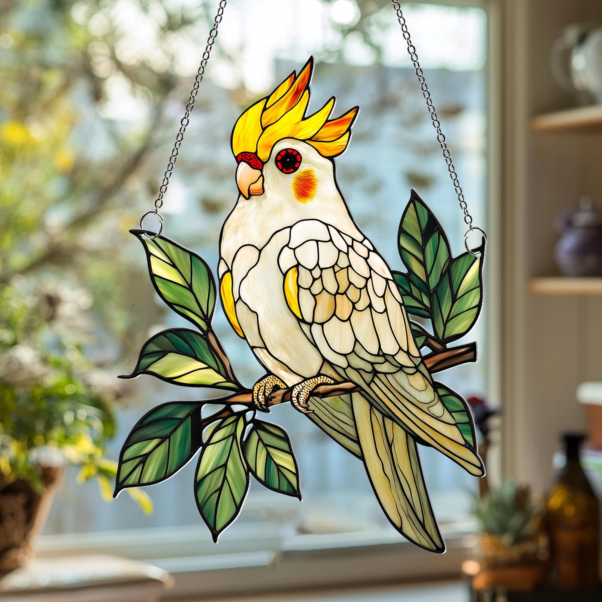 Cockatiel Acrylic Suncatcher: Bird Window Hanging, Memorial Gift ...