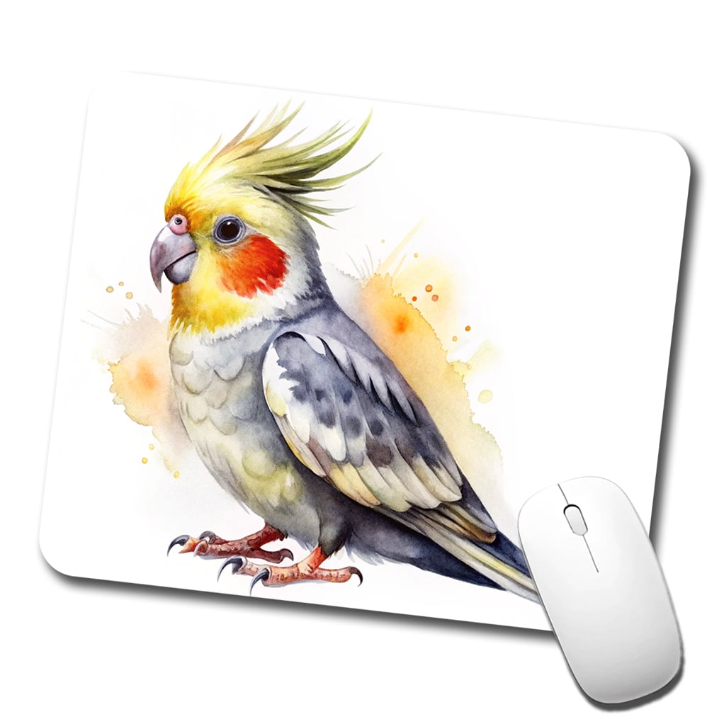 Cockatiel Parrot Bird Watercolor Mouse Pad Low Profile Gaming Mat ...