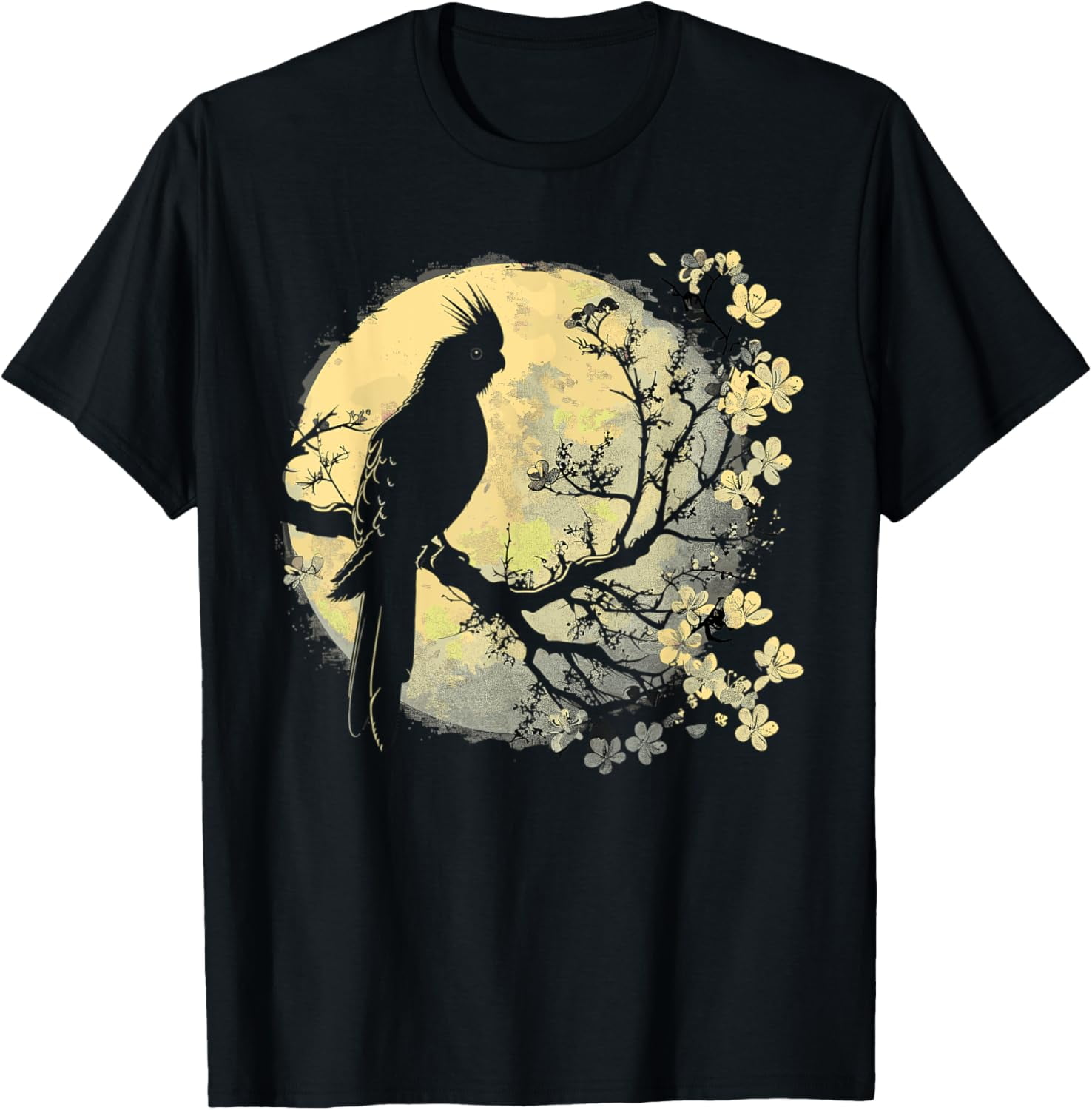 Cockatiel Parrot Lover Bird Moon and Flower T-Shirt - Walmart.com