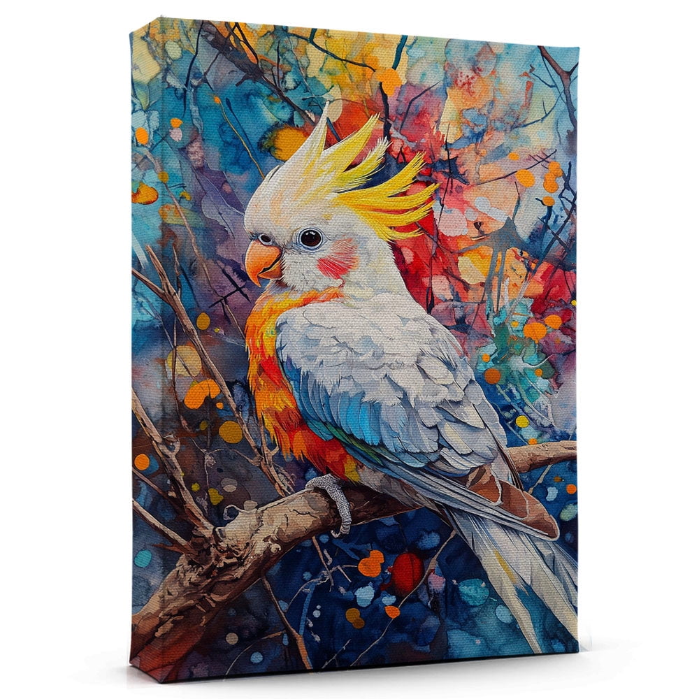 Cockatiel White-faced Canvas, Colorful Cockatiel White-faced Picture ...