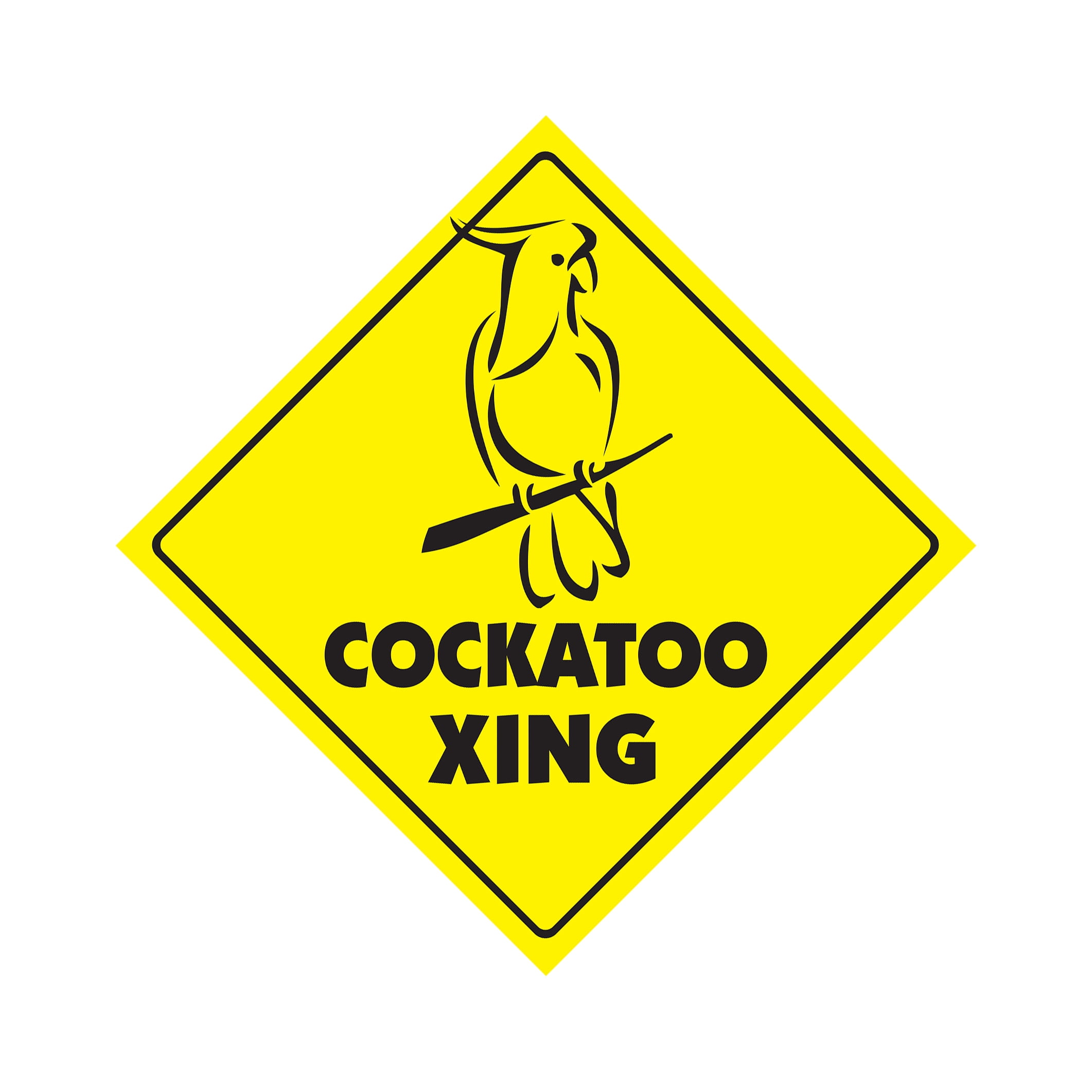 Cockatoo Crossing Sign Zone Xing | Indoor/Outdoor | 12" Tall bird cage ...