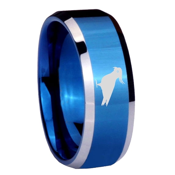 Cockatoo Parrot 8MM Beveled Edge Blue Tungsten Men Ring - Walmart.com