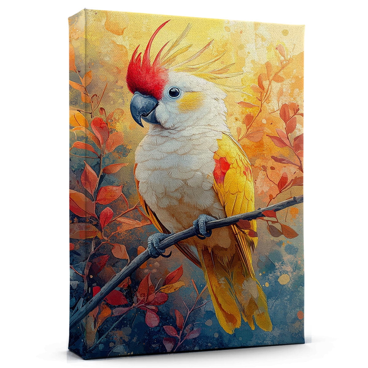 Cockatoo Yellow Crested Canvas Art Animals, Colorful Cockatoo Yellow ...