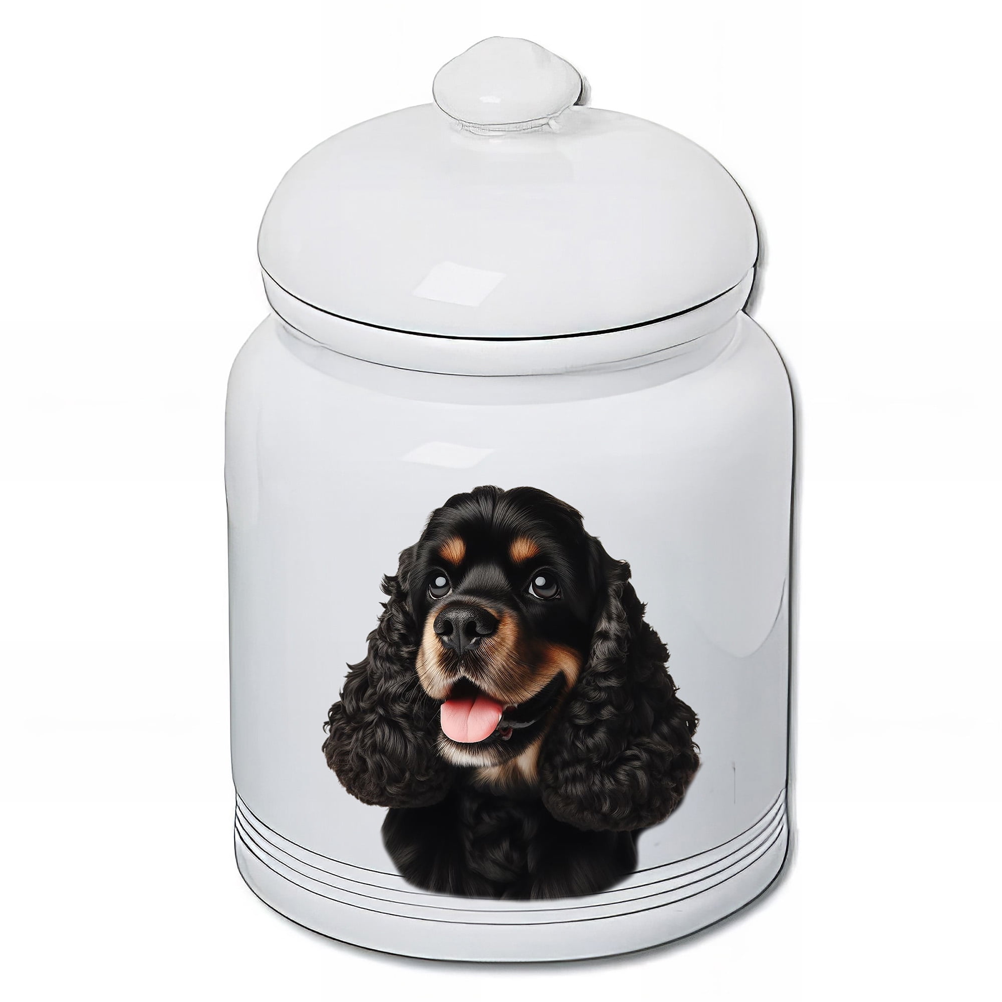 Cocker Spaniel Black/Tan - Best of Breed Dog and Cat Ceramic Treat Jar ...