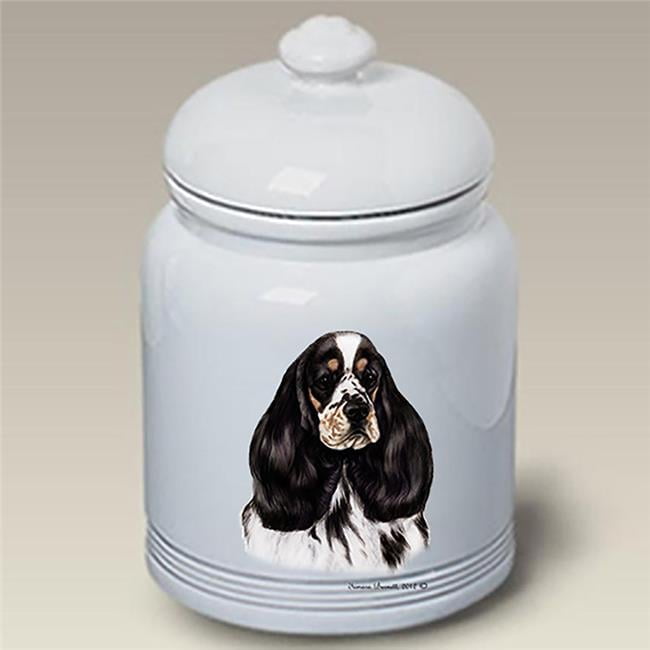 Cocker Spaniel Black Tri Stoneware Ceramic Doggie Treat Jar - Walmart.com
