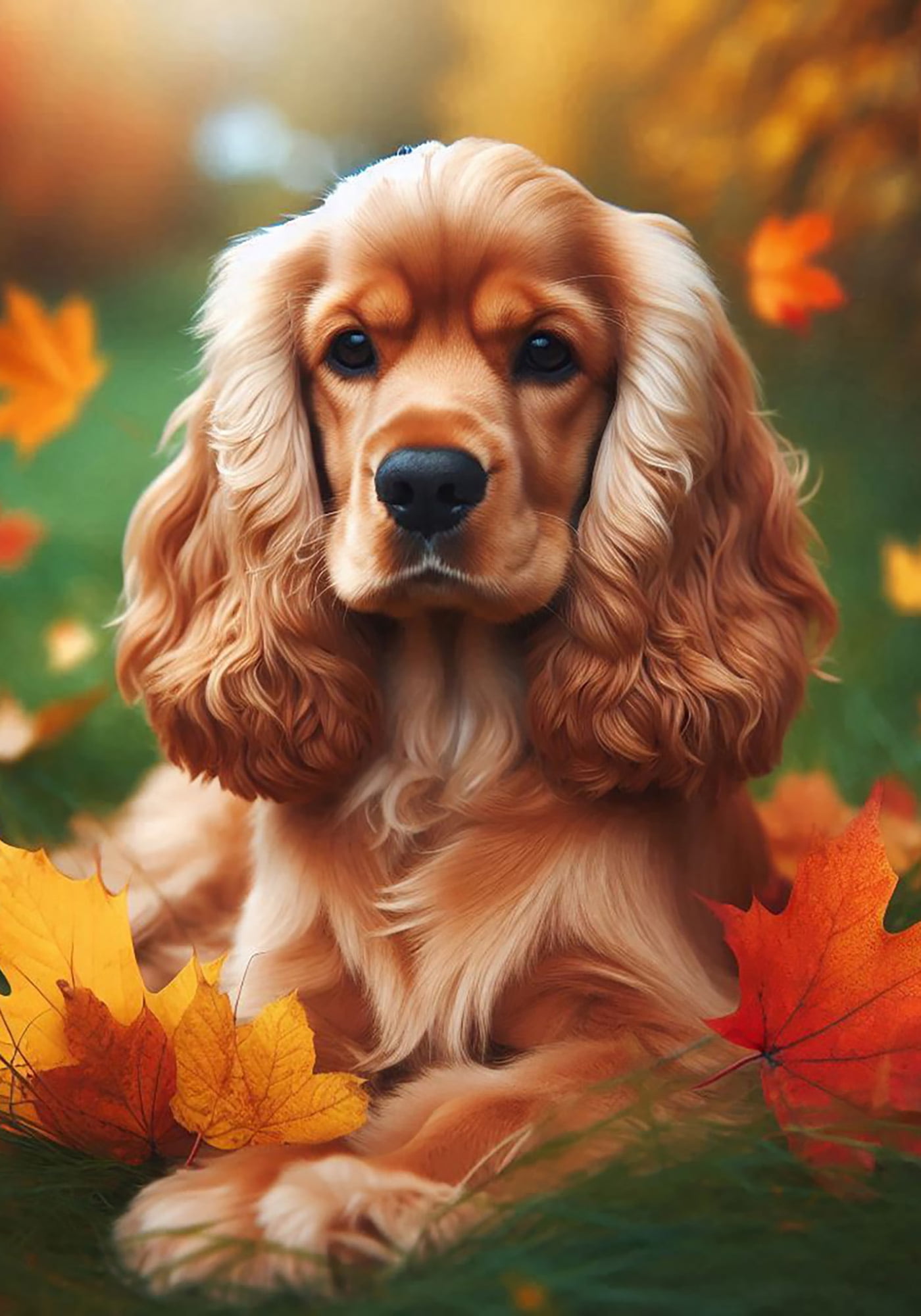 Cocker Spaniel Buff - Best of Breed DCR Falling Leaves House Flag 28" x ...