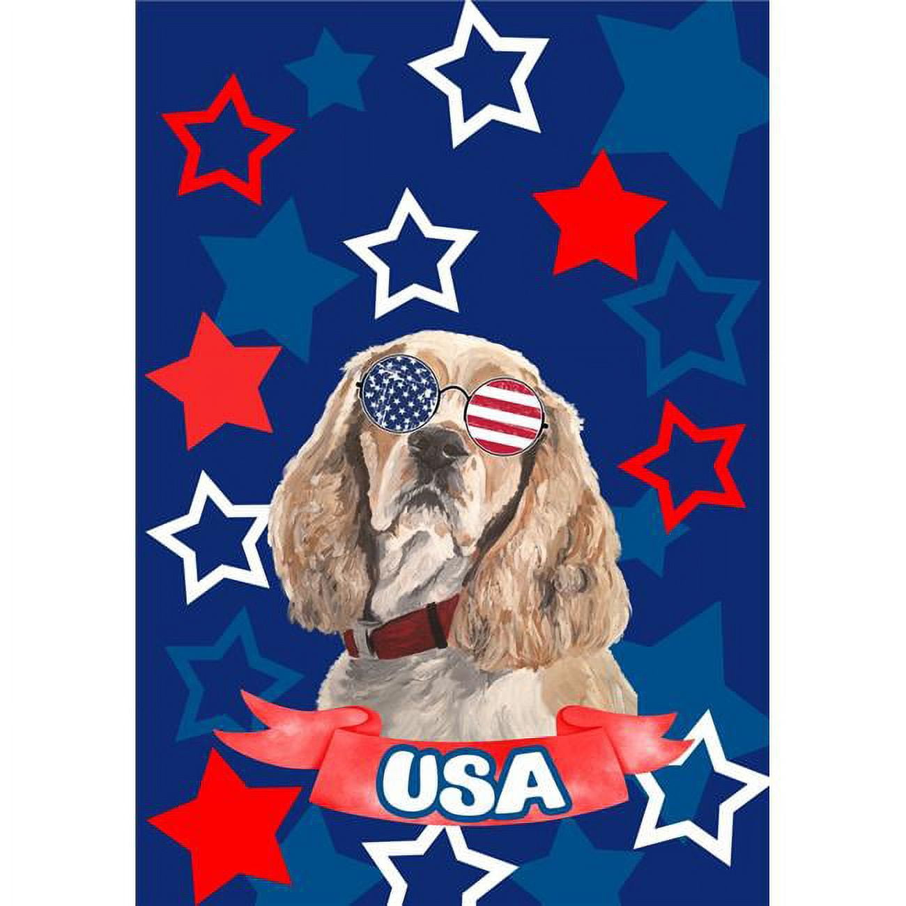 Cocker Spaniel Buff HHS Patriotic House Flag - Walmart.com