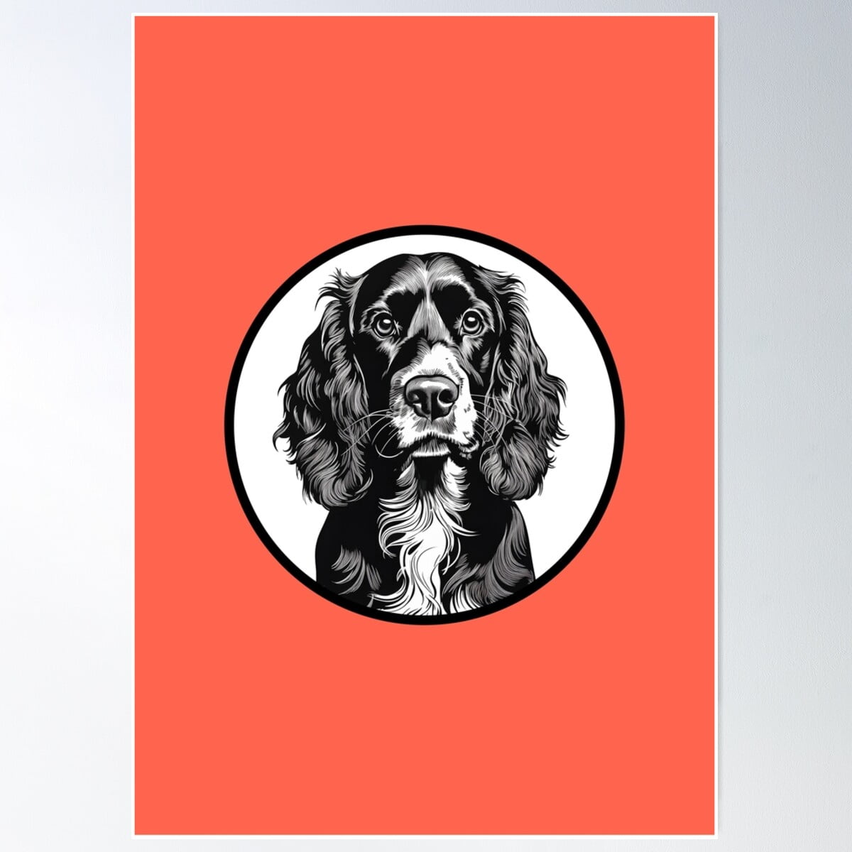 Cocker Spaniel Cameo Dog Portrait Poster, 12x18 UNFRAMED - Walmart.com
