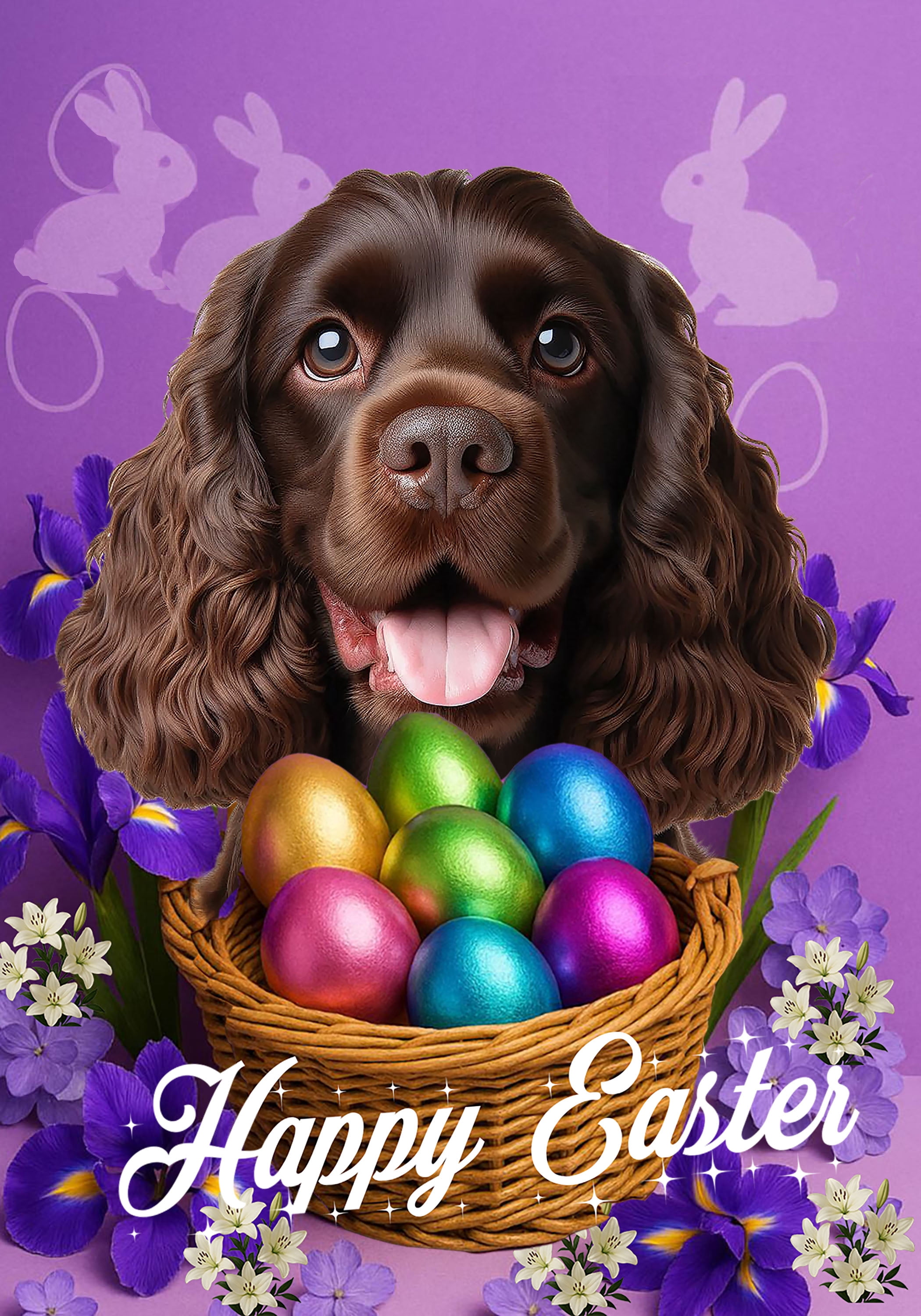 Cocker Spaniel Chocolate - Best of Breed Easter Holiday Outdoor House ...