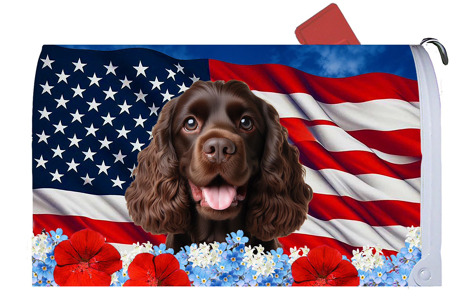 Cocker Spaniel Chocolate - Best of Breed Summer Flowers Dog Breed Mail ...