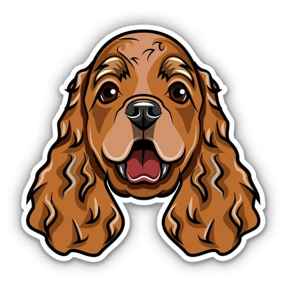 Cocker Spaniel Cute Happy - 3" Vinyl Sticker - For Car Laptop Water ...