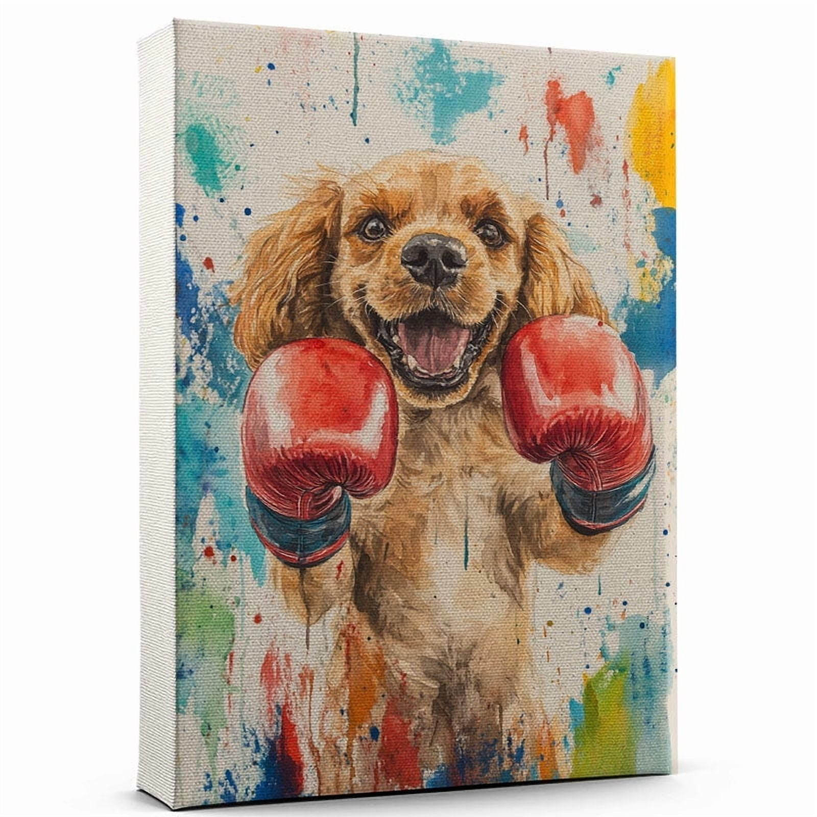 Cocker Spaniel Dog Canvas Boxing Canvas – Funny Cocker Spaniel Dog ...