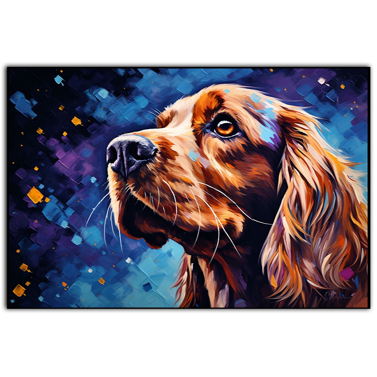 Cocker Spaniel Dog Canvas Prints of Starry Night Paintings Wall Decor ...