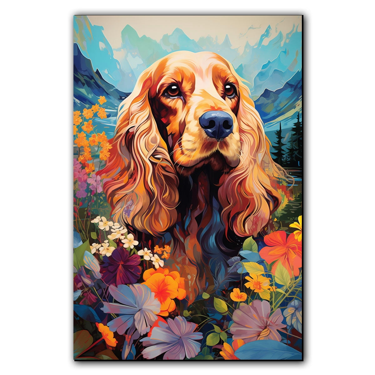 Cocker Spaniel Dog Canvas Wall Art for Living Room, Funny Bathroom Wall ...