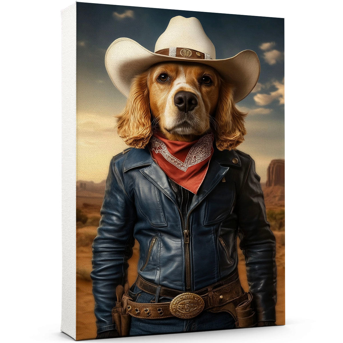 Cocker Spaniel Dog in Cowboy Outfit Fashion Modern Cute Poster8x12in ...