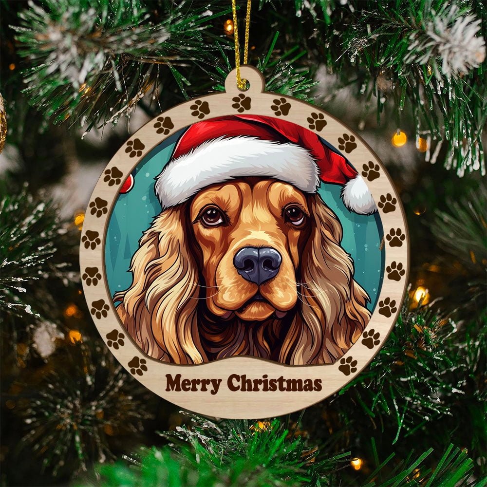Cocker Spaniel Dog Ornament, Cocker Spaniel Dog Stained Glass Christmas ...