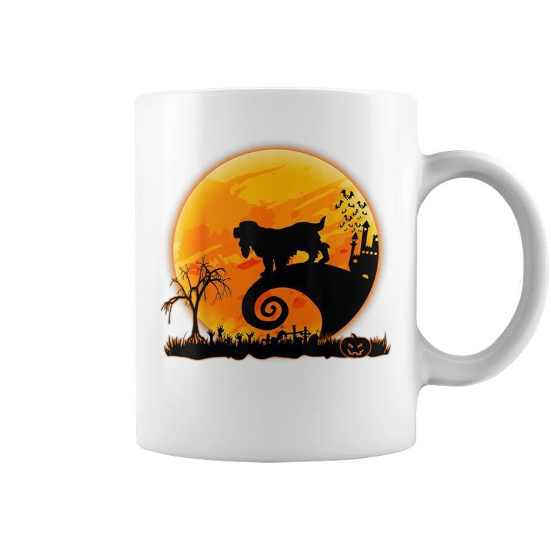 Cocker Spaniel Dog Scary And Moon Halloween Costume Coffee Mugs ...