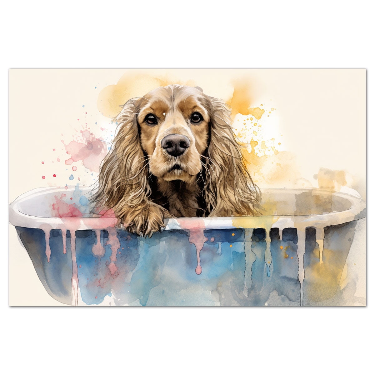 Cocker Spaniel Dog Wall Art - Funny Decor for Men, Women - Gift Love ...