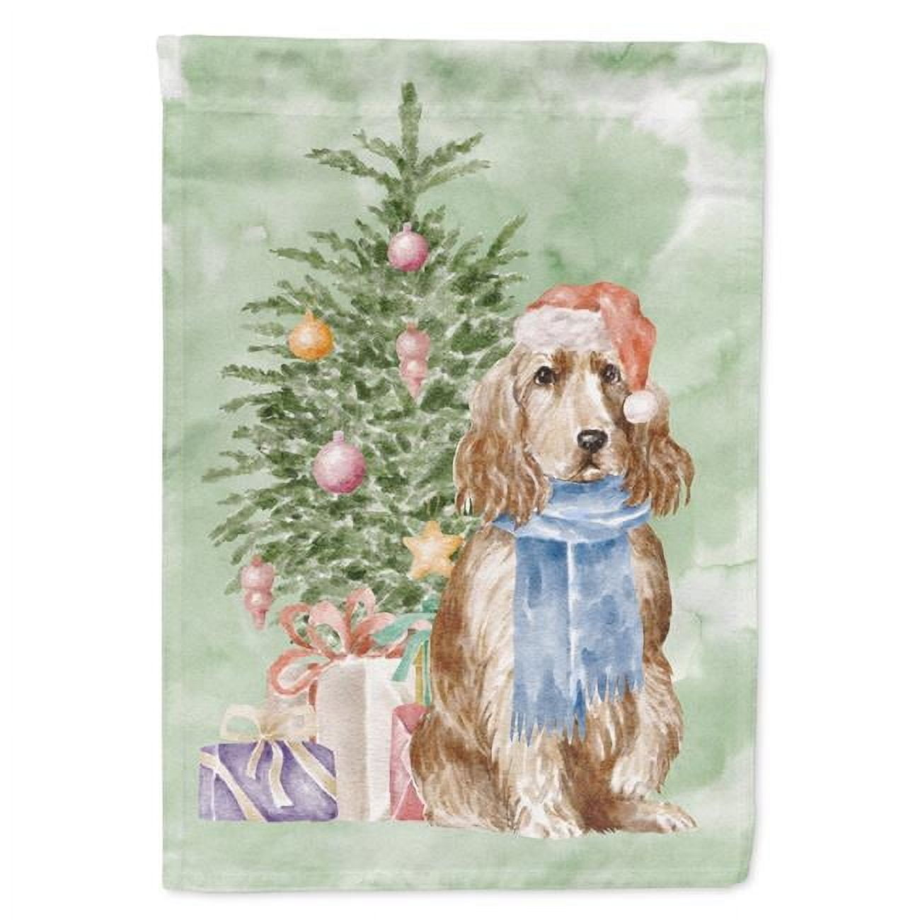 Cocker Spaniel English Tan Christmas Presents and Tree Flag Garden Size ...