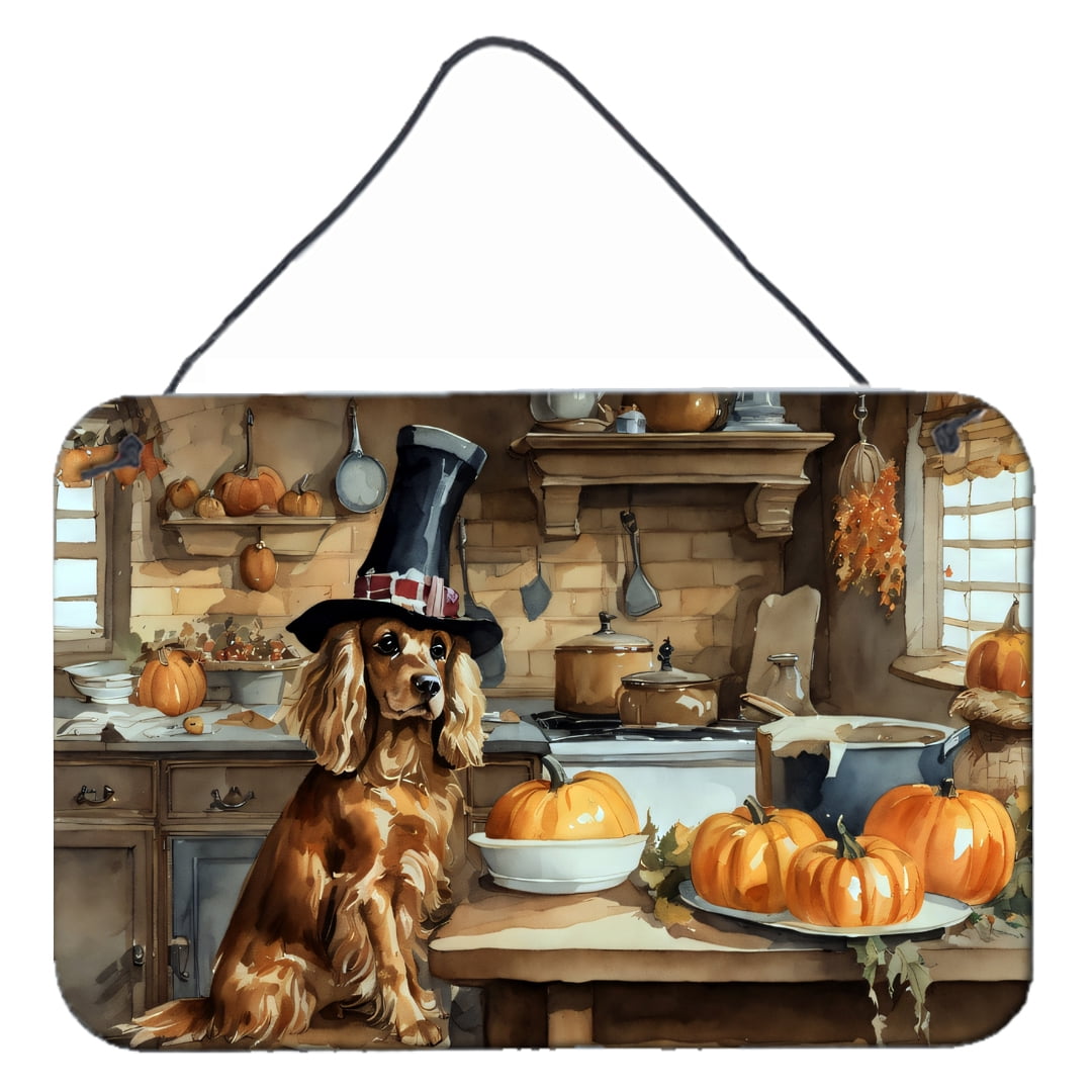 Cocker Spaniel Fall Kitchen Pumpkins Wall or Door Hanging Prints 8 in x ...