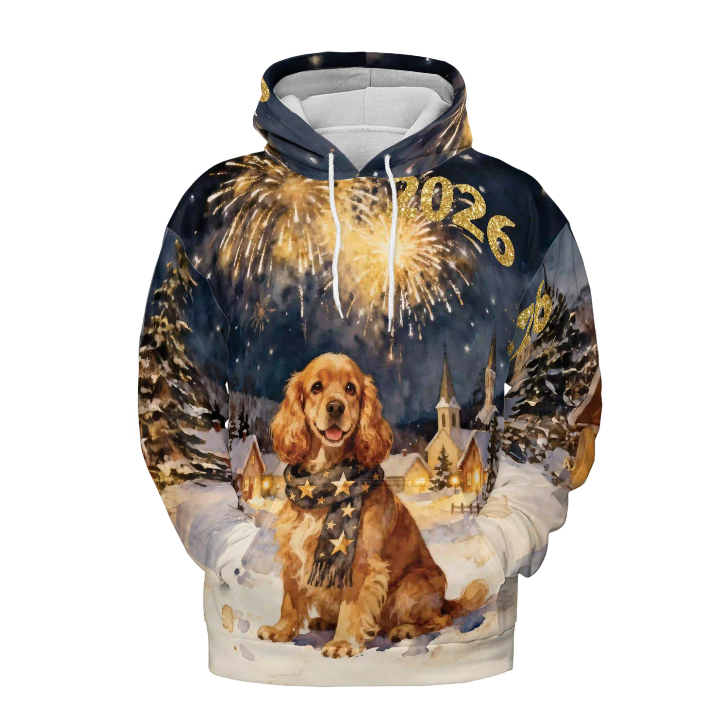 Cocker Spaniel Happy New Year 2026 with Fireworks on New Year's Eve All ...