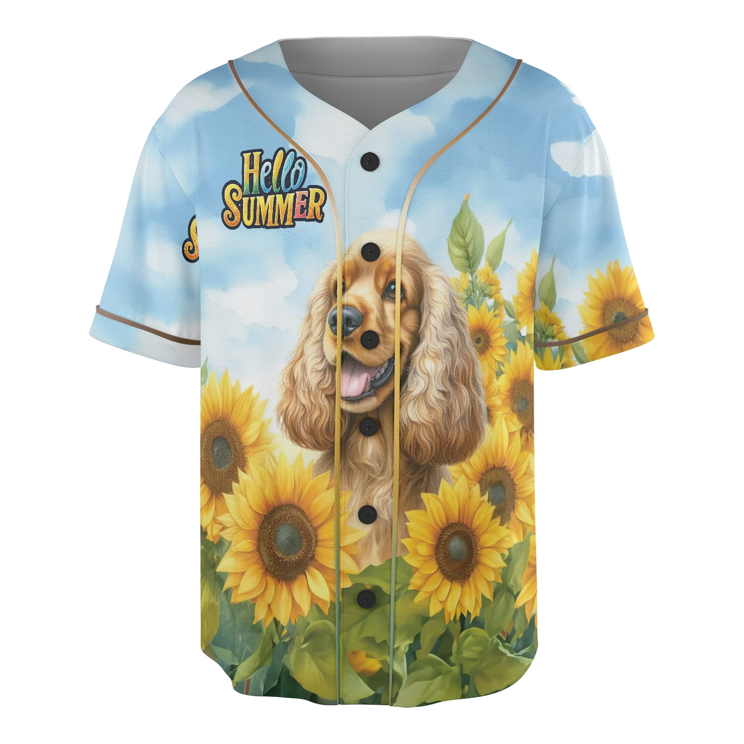 Cocker Spaniel Hello Summer Sunshine Sunflowers Spring Retro Vintage ...