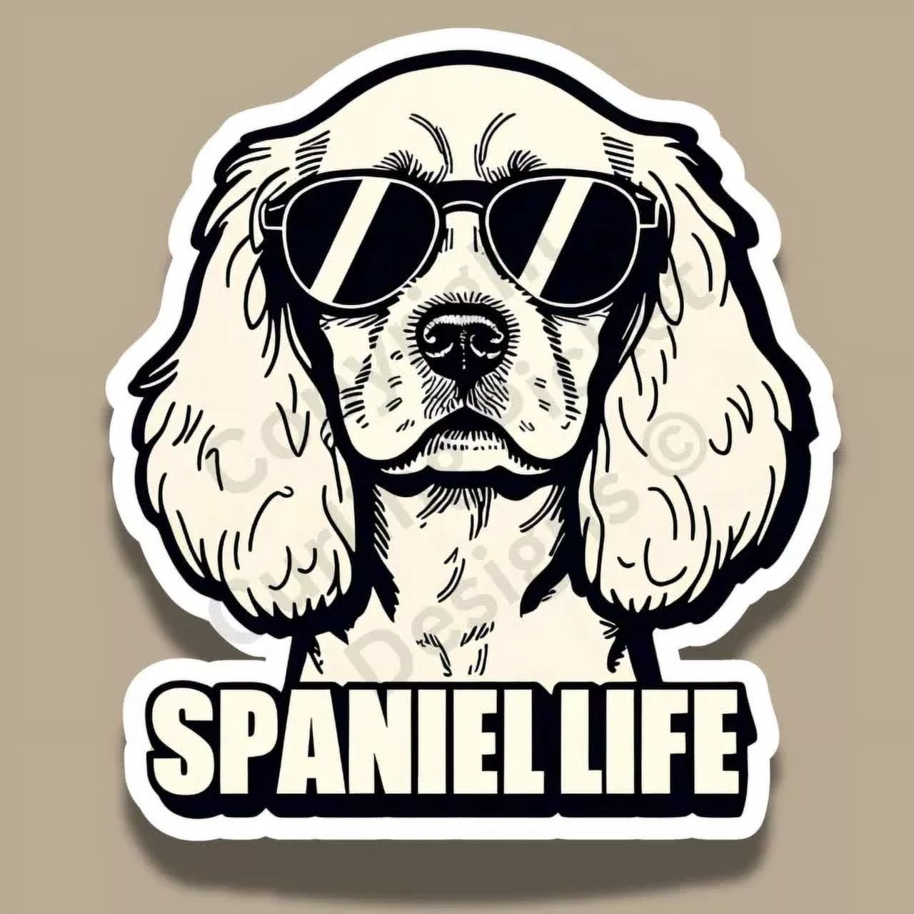 Cocker Spaniel Life Wearing Sunglasses Cute Dog Breed Sticker Phone ...