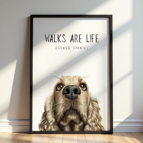 Cocker Spaniel Minimal Wall Art Print, Unframed Paper Poster 11x14in ...