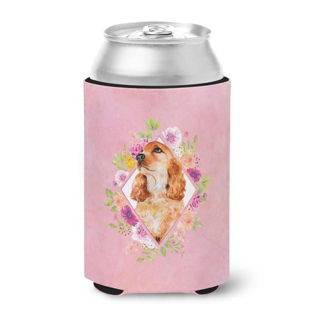 Cocker Spaniel No.2 Pink Flowers Can or Bottle Hugger - Walmart.com