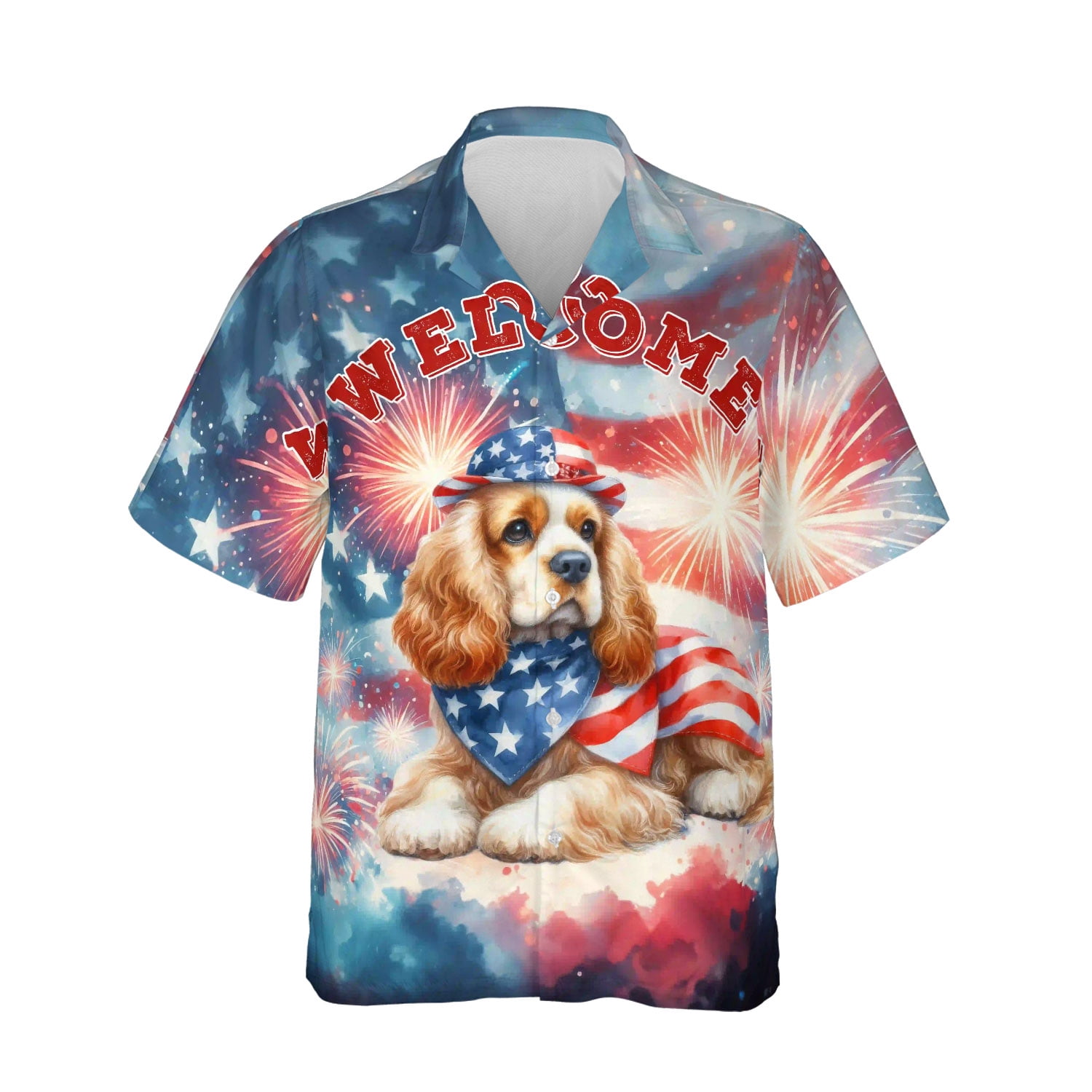 Cocker Spaniel Patriotic Welcome for 4Th of July Independence Day ...