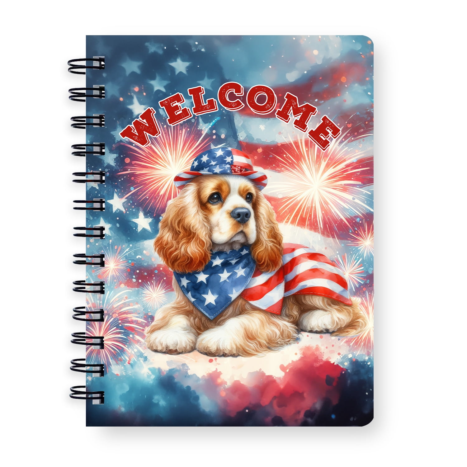 Cocker Spaniel Patriotic Welcome for 4Th of July Independence Day ...