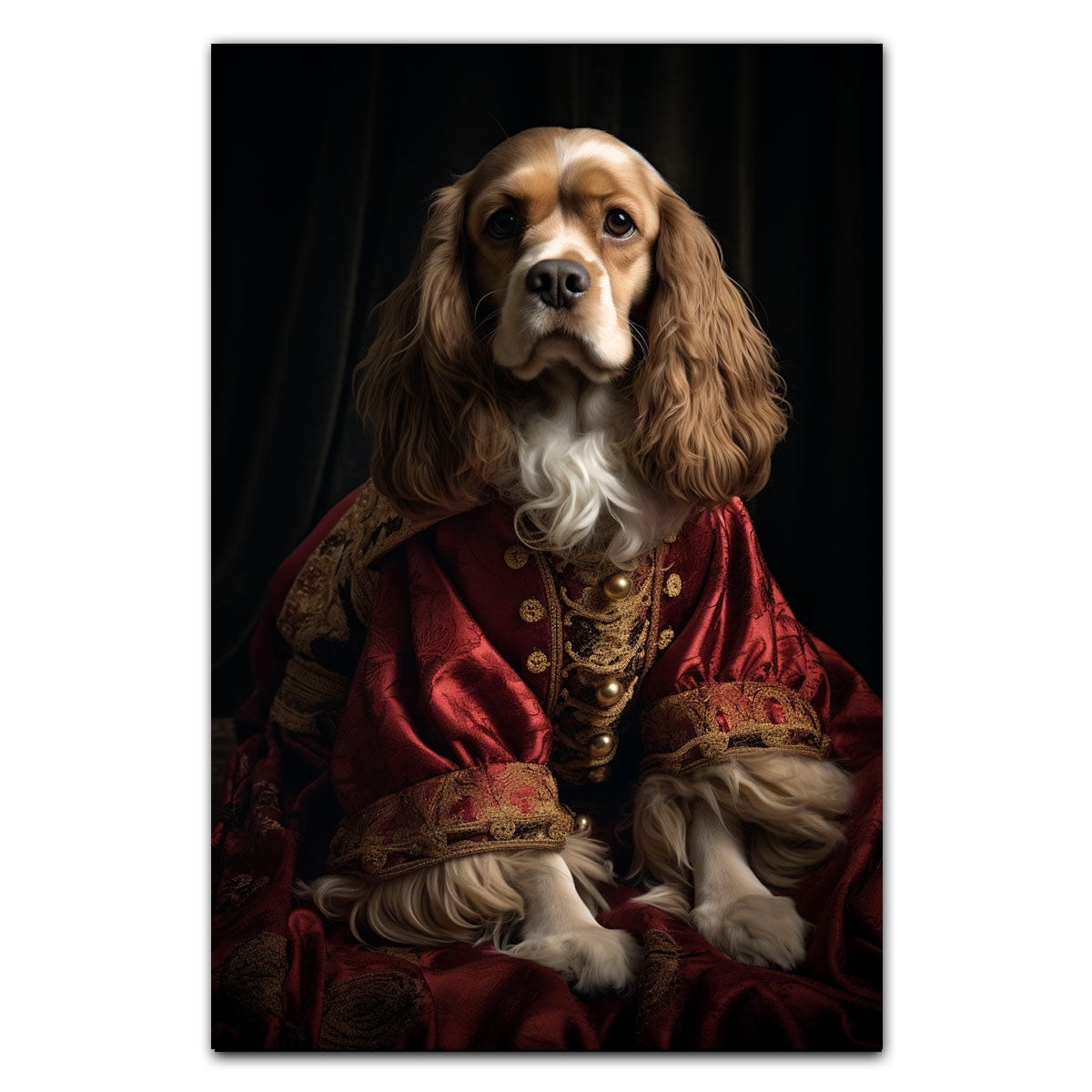 Cocker Spaniel Pets Portrait Painting of Dog Renaissance Style on ...