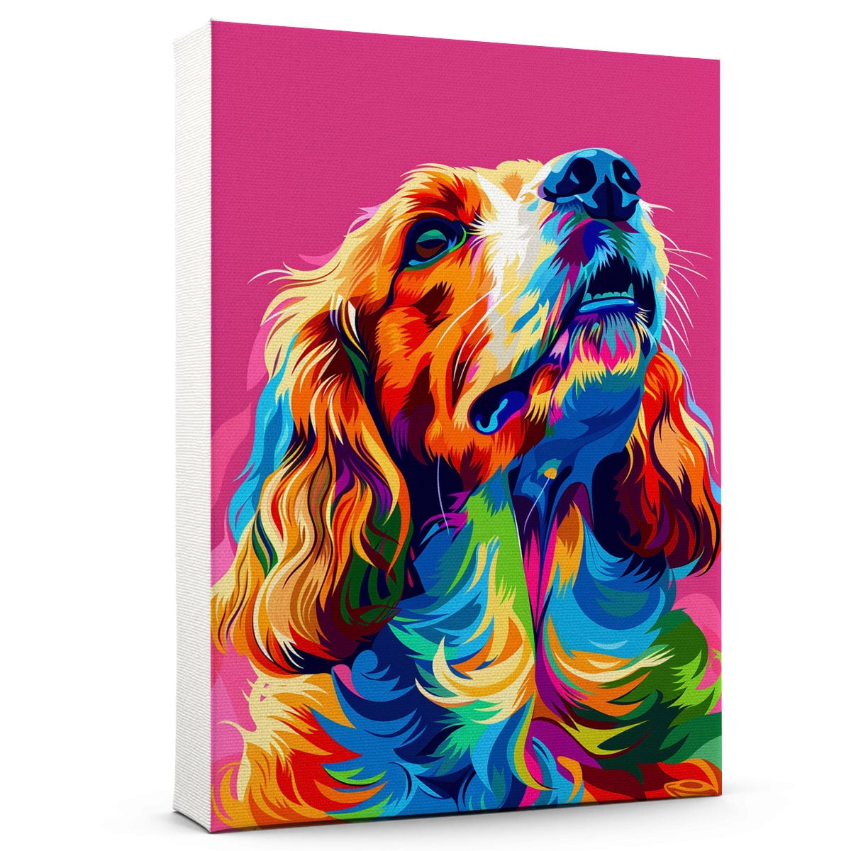 Cocker Spaniel Poster Wall Art - Colorful Dog Canvas Wall Art For ...