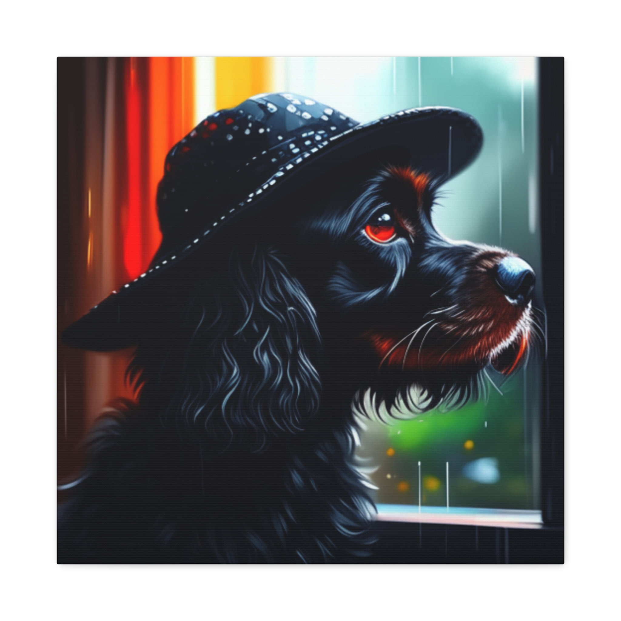 Cocker Spaniel Staring Out of a Window on a Rainy Day Canvas Gallery ...