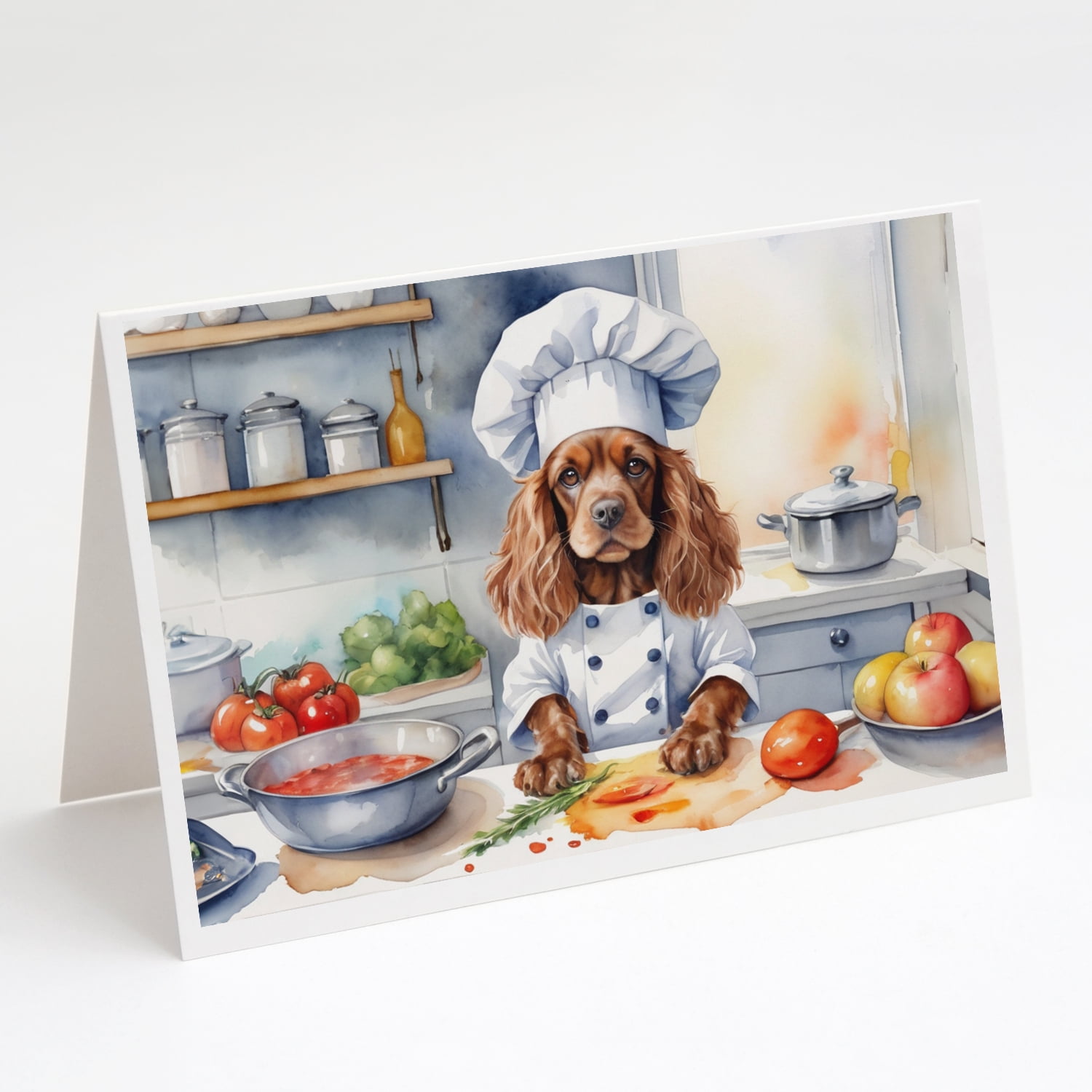 Cocker Spaniel The Chef Greeting Cards Pack of 8 7 in x 5 in - Walmart.com