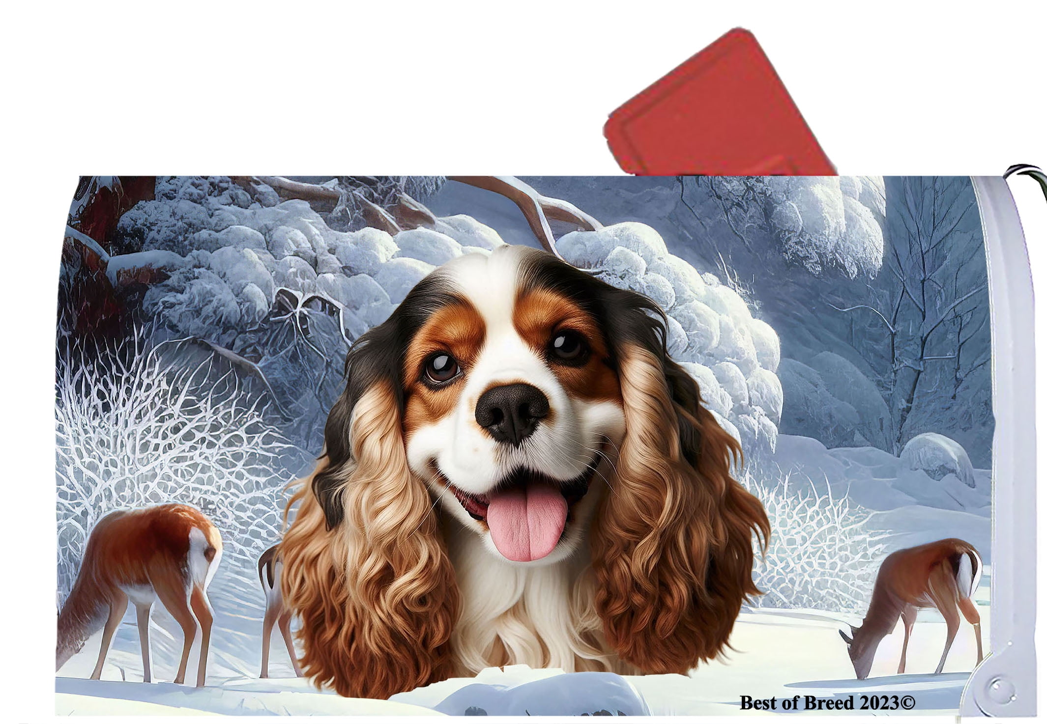 Cocker Spaniel Tri - Best of Breed Winter Wonderland Dog Breed Mail Box ...
