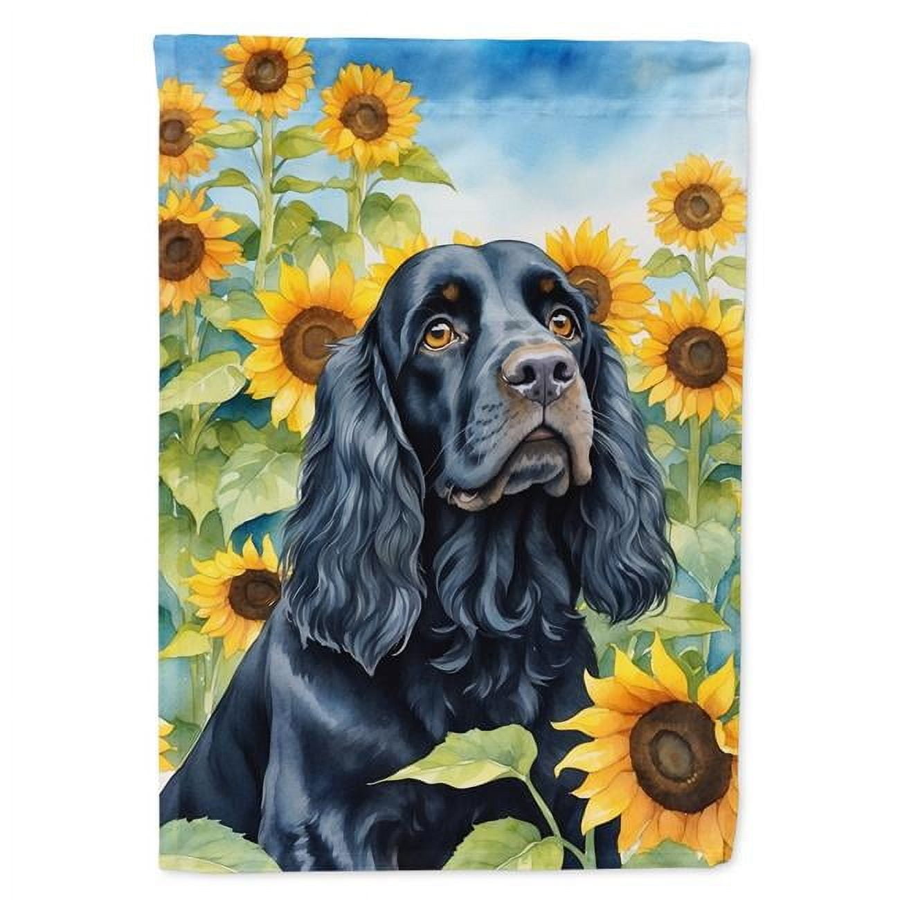 Cocker Spaniel in Sunflowers House Flag 28 in x 40 in - Walmart.com