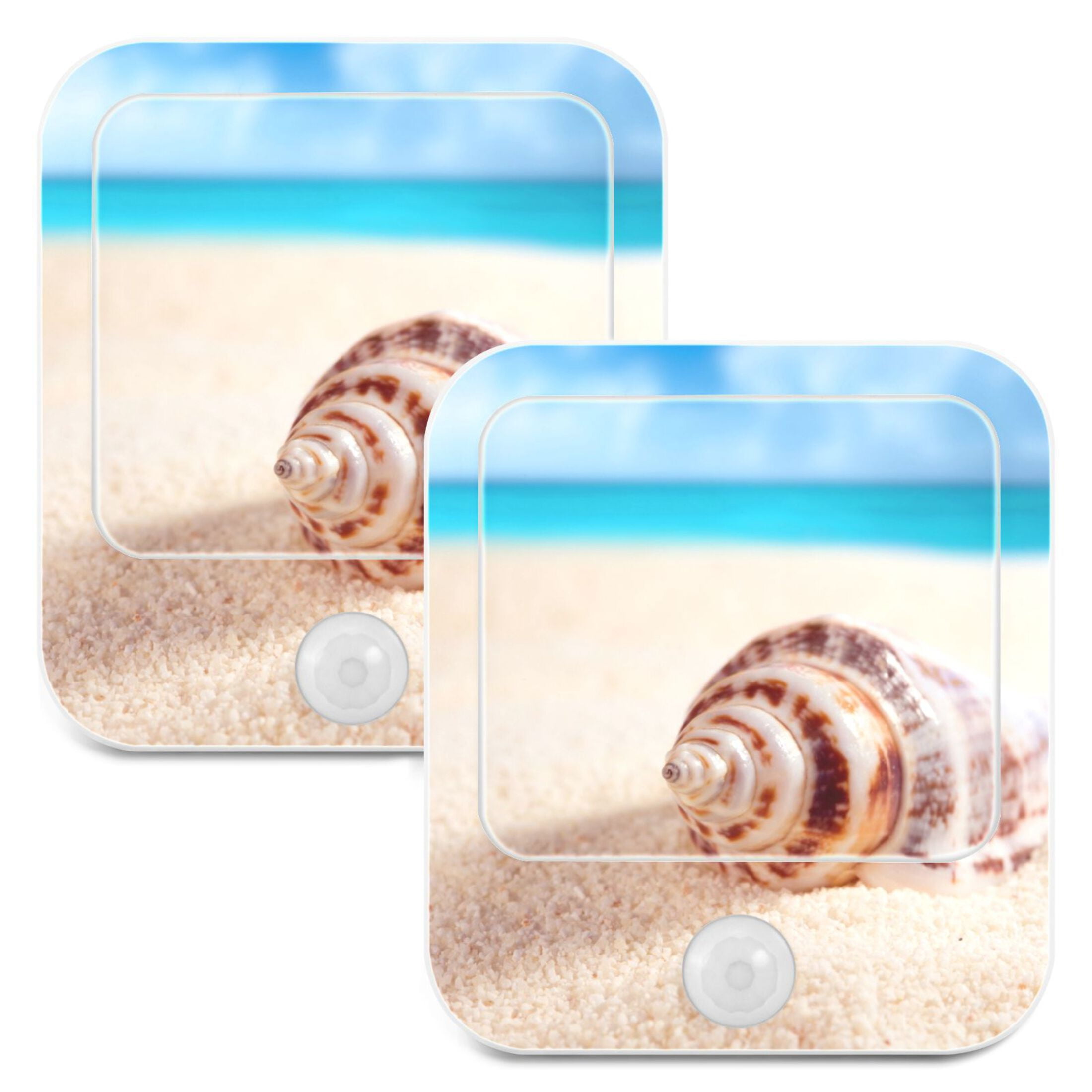 Cockleshell on Beach LED Motion Sensor Night Light Plug into Wall 2 ...
