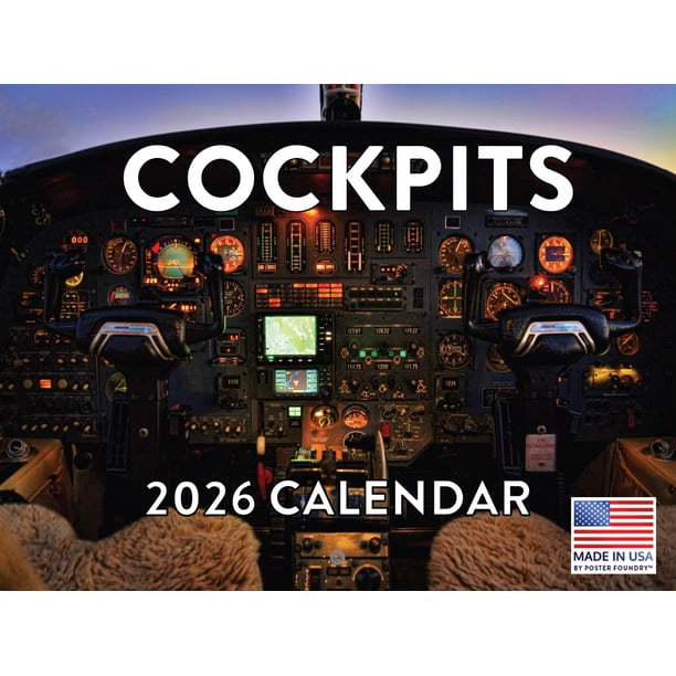 Cockpit Airplane Calendar 2026 Plane Monthly Wall Calender 12 Month ...