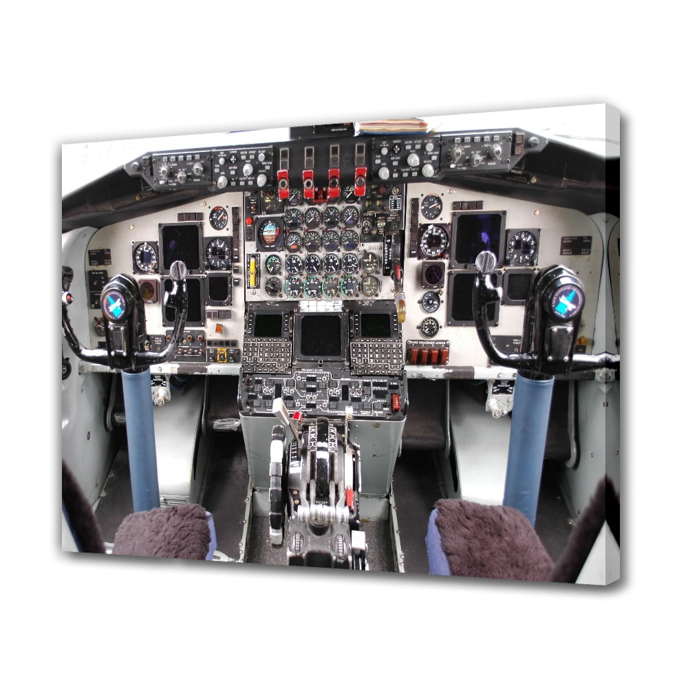 Cockpit Airplane Controls Gauges Canvas Poster Bedroom Decor Sports ...