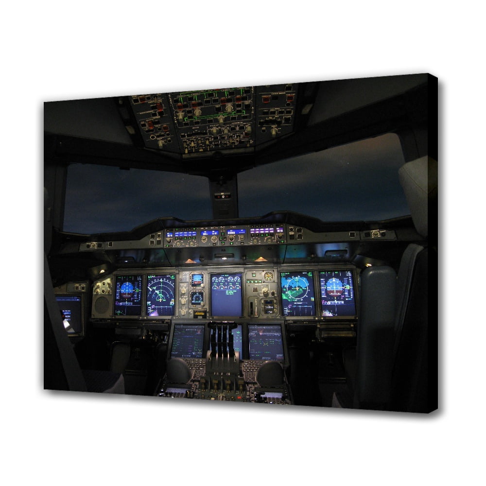 Cockpit Plane A380 Flying Aircraft Canvas Poster Bedroom Decor Sports ...